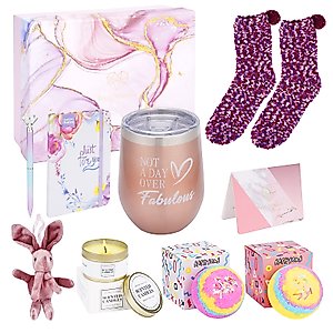 Birthday Gifts for Women - Funny Relaxing & Spa Gift Set Box Basket for Her Girlfriend Mom Daughter Sister Coworker, Personalized Unique Best Happy Birthday Gift Boxes Idea for Women