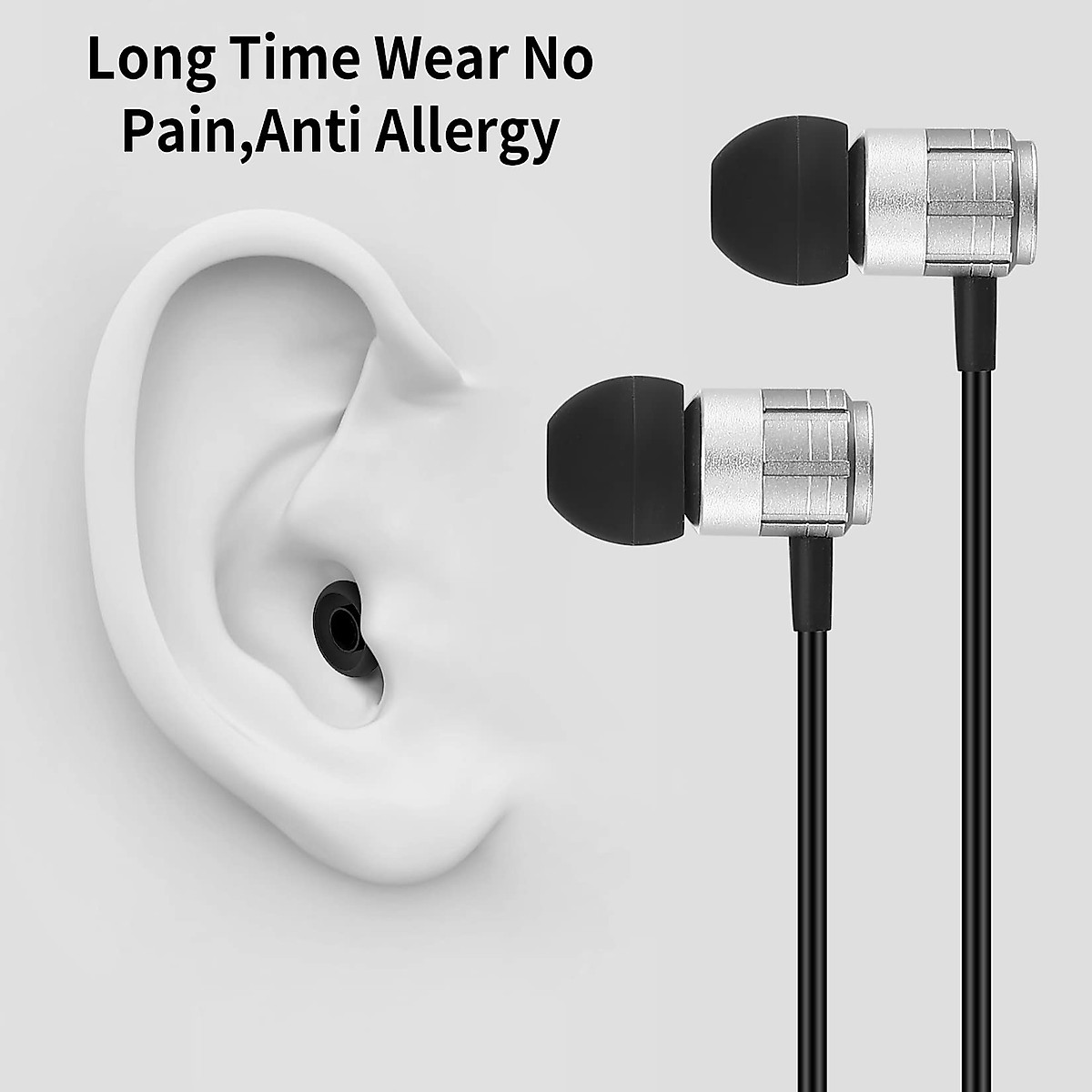 48 Pcs Earbuds Replacement Tips Silicone, Earbud Tips Earpads Replacement, Silicone Replacement Earbuds Tips for Bluetooth Earphones, 3 Sizes S/M/L, 8 Colors