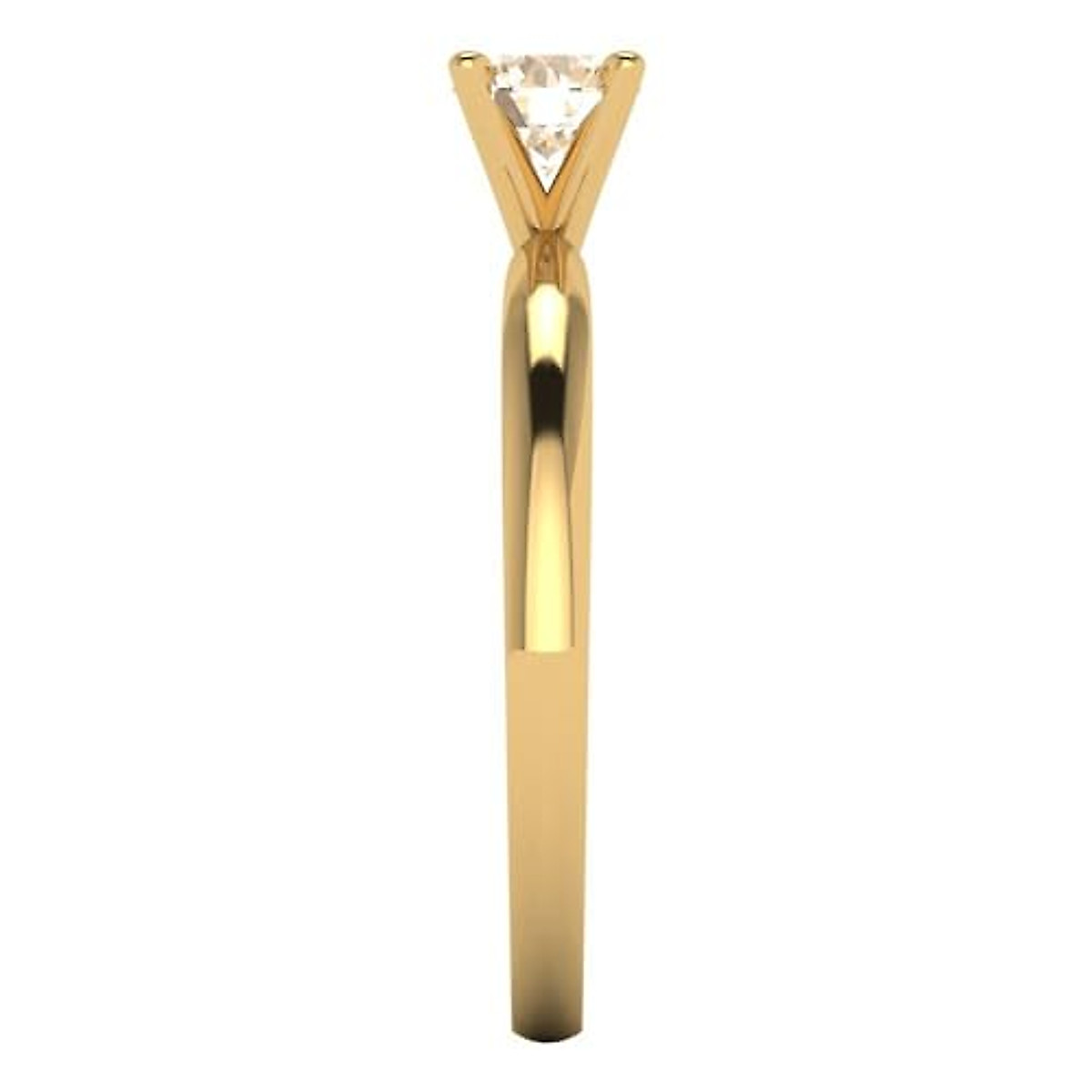 Clara Pucci 0.50 ct Round Cut Solitaire Natural Brown Morganite Engagement Bridal Promise Anniversary Ring in 18K Yellow Gold Size 6