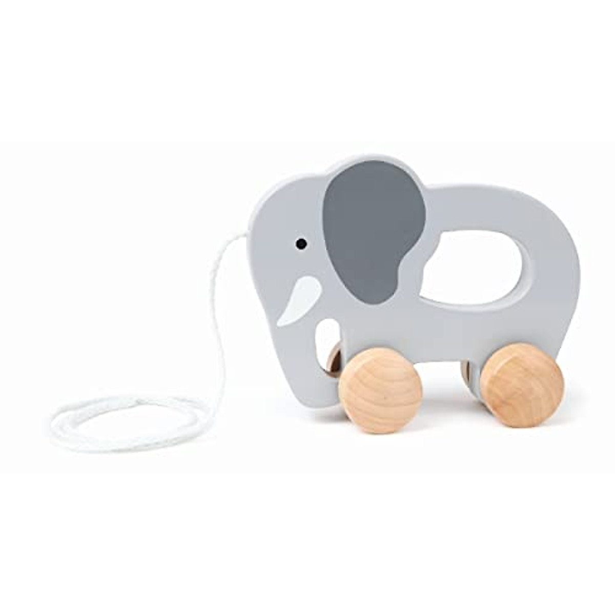 (Elephant) - Hape Elephant Wooden Push and Pull Toddler Toy,Grey