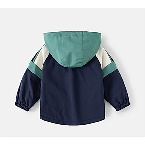 Baby Boys Girls Hooded Water-Resistant Windbreaker Jacket Zipper Coats Fleece Lined Windproof Lightweight Outerwear (Green,90/18-24 M,Unisex,Big Kid,US,Age,18 Months,24 Months)