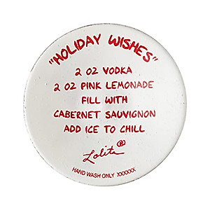 Enesco Designs by Lolita Holiday Wishes Hand-Painted Artisan Wine Glass, 15 Ounce, Multicolor