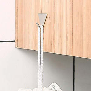 MXY Wall Hook Mini Stainless Steel Brushed Self Adhesive Bathroom Towel Single Hooks Wall Mounted 4 Units Pack Each Can Withstand Within 18 Ounces