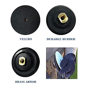 Rubber Backing Pad Black Rigid Backer Pads for Diamond Polishing Pads 5/8”-11 Hook and Loop Backing Pad (4 inch)