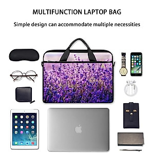 Lavender Laptop Computer Bag Waterproof Shoulder Messenger Bag 13-15 inch Durable Laptop Tote Bag with Shoulder Strap Handle Lightweight Crossbody Briefcase
