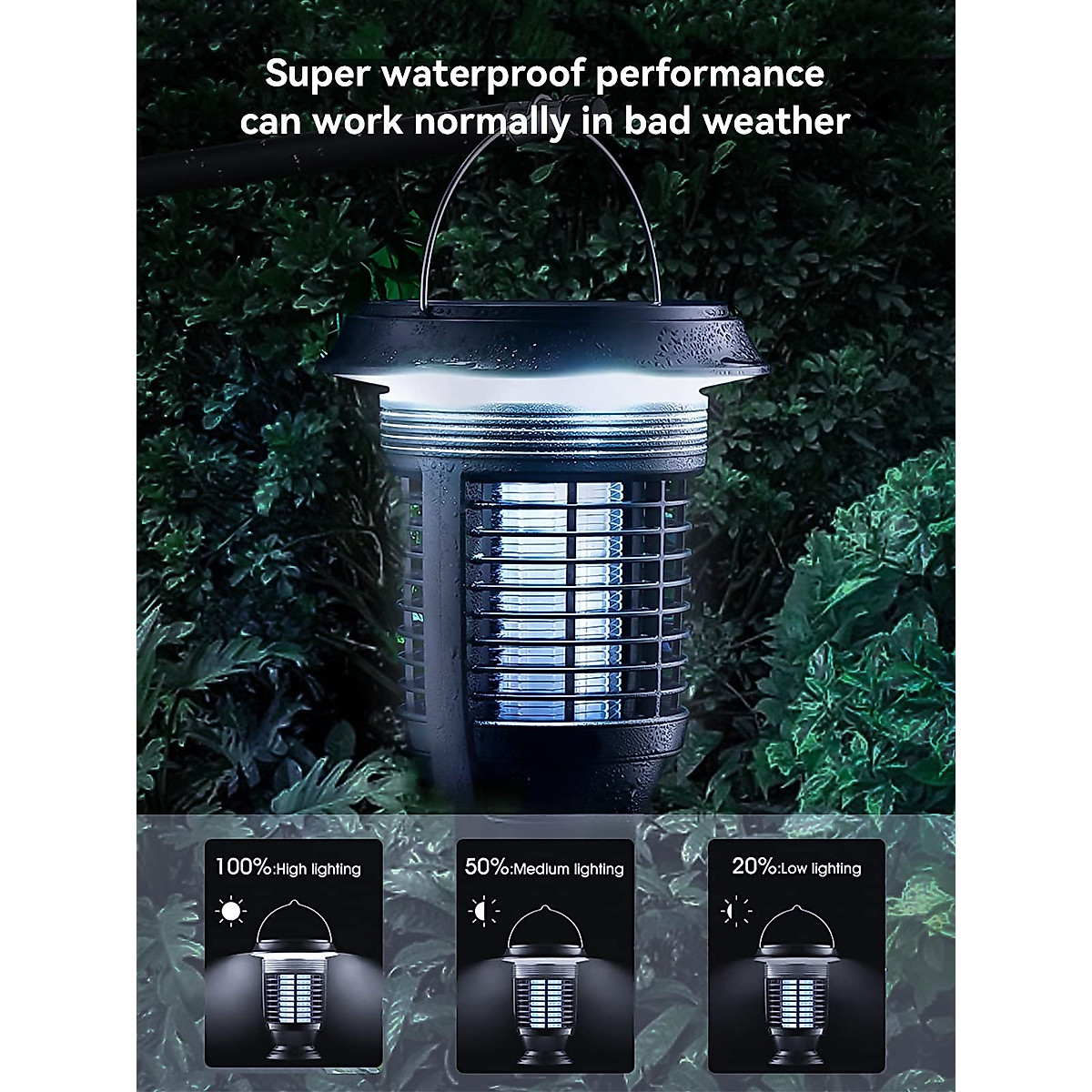 Bug Zapper Outdoor, Lmoorn Solar Mosquito Zapper Self-Cleaning Mosquito Trap Outdoor for Mosquito, Moth, Wasp, Insect Killer, Fruit Flies, Gnats USB Electric Catcher & Killer