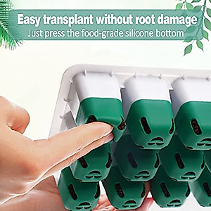 Patigrow 3 Packs Seed Starter Tray Flexible Silicone 36 Cells Reusable Seed Starter Kit with Humidity Dome Dishwasher Safe Seed Starting Trays Plant Starter Kit Indoor Greenhouse for Seed Starting