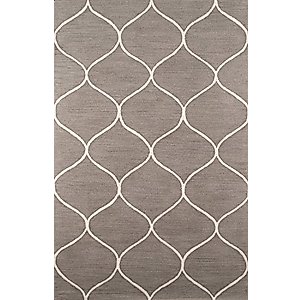 Momeni Rugs Newport Collection, 100% Wool Hand Tufted Loop Cut Contemporary Area Rug, 9' x 12', Grey