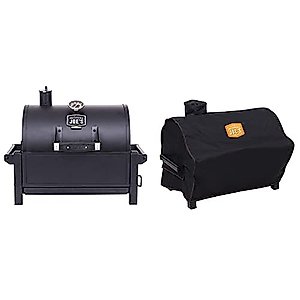 Oklahoma Joe's 19402088 Rambler Portable Charcoal Grill, Black & Rambler Grill Cover
