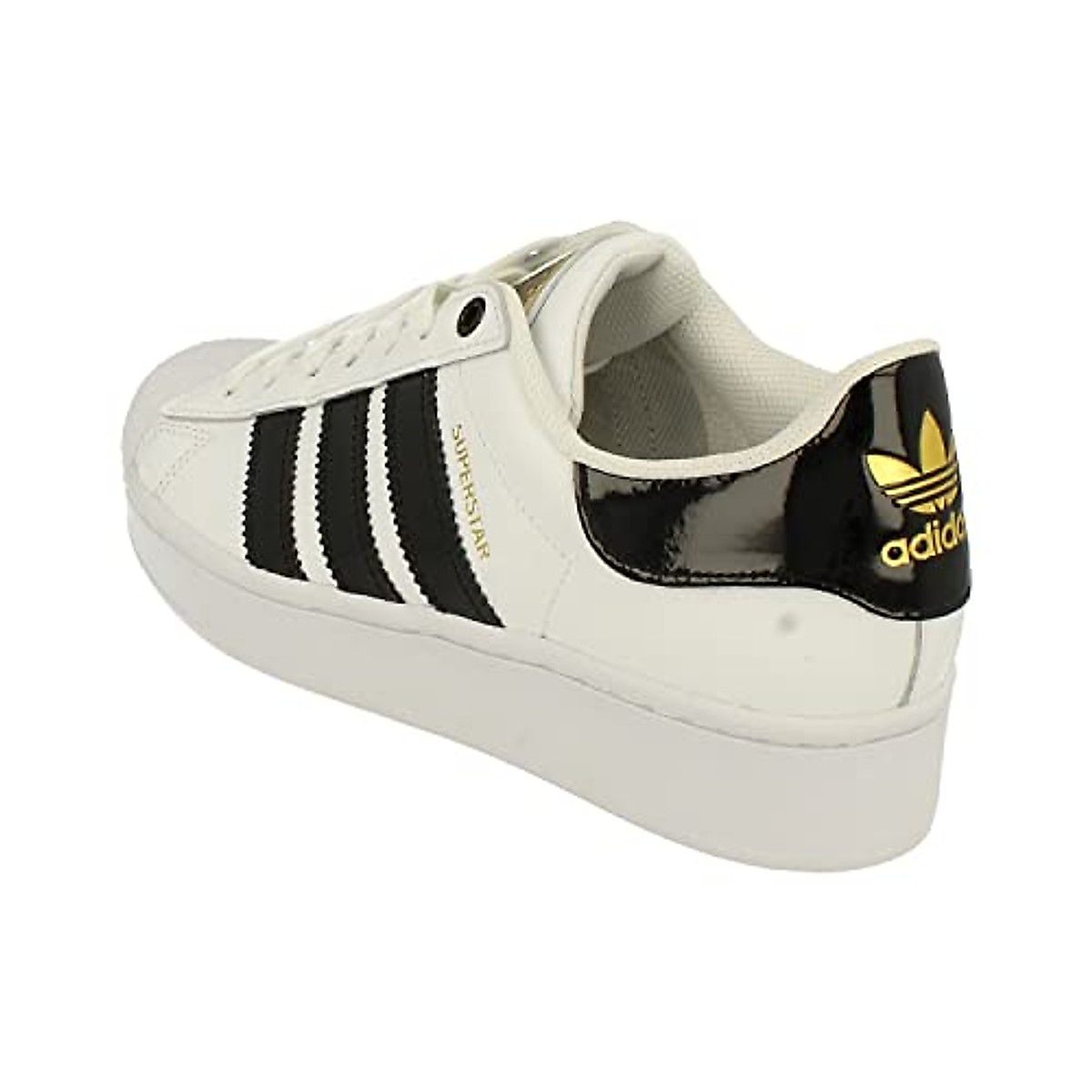 adidas Originals Superstar Bold Womens Trainers Sneakers (UK 6 US 7.5 EU 39 1/3, White Black Gold FV3336)