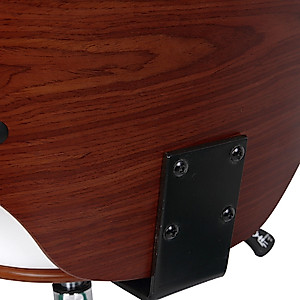 Porthos Home Lillian Mid-Century Office Chair, Water and Stain Resistant Faux Leather Upholstery, Tilt Mechanism, Height Adjustable, 360-degree Swivel, Sturdy Chrome Base with Wheels