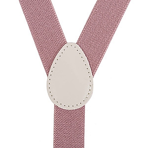 Pzle Men's Bow Tie and Suspenders Set Adjustable Elastic 47 Inches Blush Pink