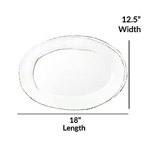 Vietri Lastra White Collection Italian Serveware Sets (Oval Platter)