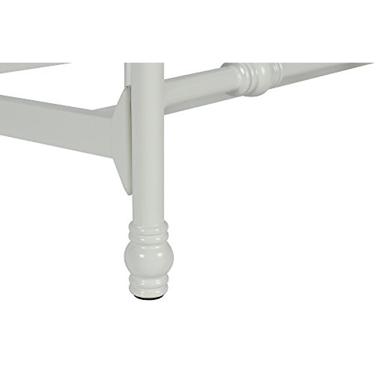 DHP Jenny Lind Kids Metal Bed Frame with Country Chic Headboard and Footboard, Underbed Storage Space for Toys, Twin, White