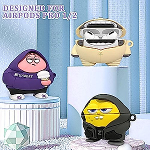 [3 Pack] Cute Airpod Pro 2 Case,Funny 3D Cartoon Character Airpods Pro 2 Case,Soft Silicone Case Cover Accessories Airpods Pro 2nd Generation Case for Men and Women