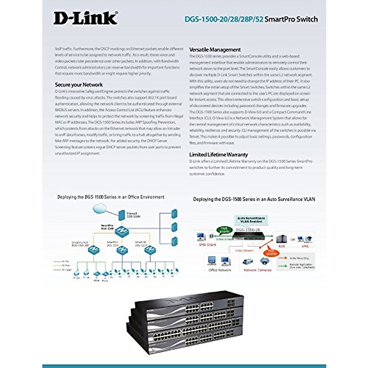 D-Link Systems, Inc. SmartPro Layer 3 Switch (DGS-1500-20)