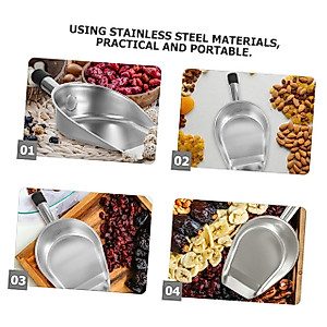 QUMIIRITY Dustpan Garbage Shovel Mini Kitchen Gadgets Flash Portable Scoops for Jars Sponge Holder Commercial Dustpan Duster Refills Garbage Container Kitchen Dust Pan Broom Stainless Steel