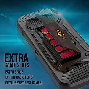 RevoGuard Slim Heavy Duty Switch Case [Stores 5 Games] Compact Multi Angle Holder Play Stand for Nintendo Switch