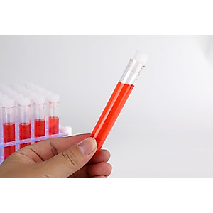 50 Transparent Plastic Test Tubes with Brackets, 16x100mm (10ml) Capped Test Tubes