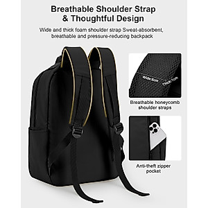 bergsalz Black Backpack For Women Men School Bag Mochilas Escolares Para Niñas Book Bag College Backpacks For Women School Backpack For Girls Boys Backpack For College Book Bags