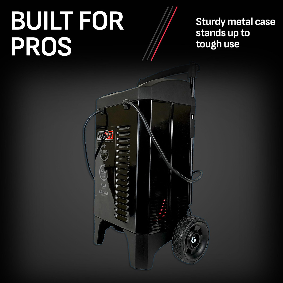 Schumacher Electric DSR161 ProSeries Car Battery Charger - 250 Peak Amps - 6v / 12v Battery Charger - Fully Automatic Battery Maintainer + Engine Starter for SUVs, Trucks, and Large Engines