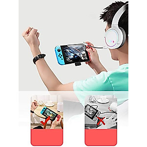 Meseto Wireless Gaming Headset with Microphone, Gaming Headset Stereo Surround Sound, Foldable Headset with Comfortable Protein Earpads, Wireless for PS5, PS4, PC, Mac, Android and Switch - White