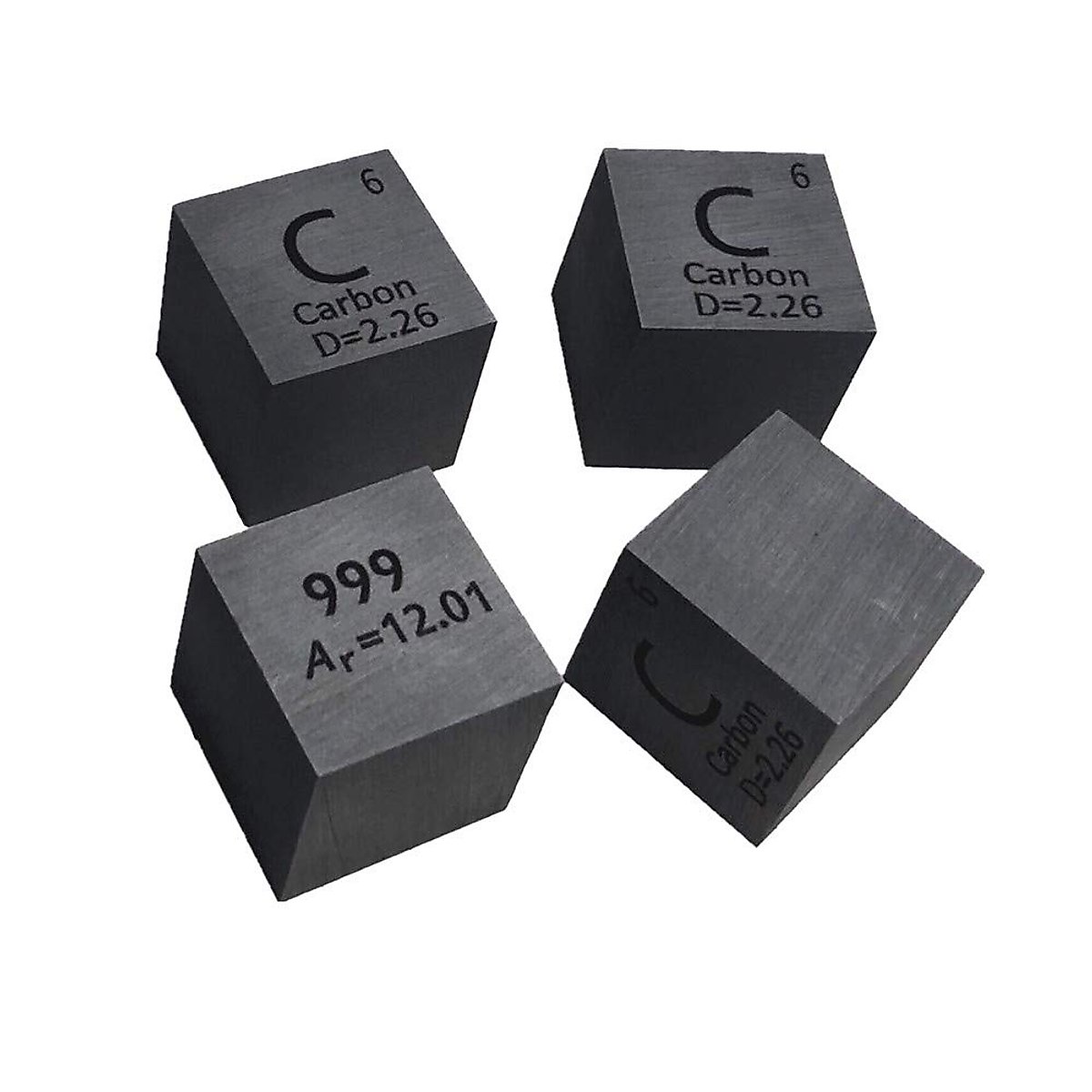 10MM Density Carbon Cube 99.9% Graphite Simple Substance Element Display 0.39 Inch for Periodic Table Collections Displays Education
