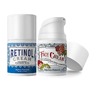 LilyAna Naturals Anti Aging Retinol Cream and Face Cream Bundle 1.07 oz - Retinol Moisturizer for Face and Anti-Aging Wrinkle Cream for Face, Helps With Dry Skin and Dark Spot Brightening