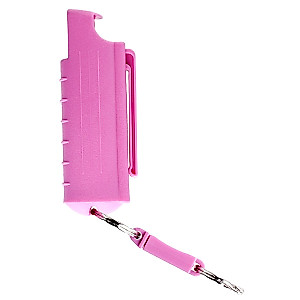 Smith & Wesson Pepper Shield Quick Release Pepper Spray Keychain with Plastic Holster and Belt Clip, .50-Ounce, Pink Finish