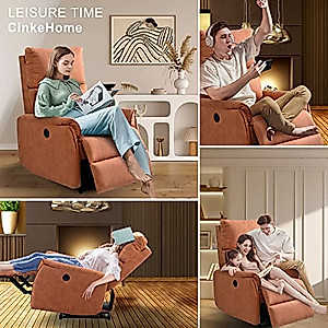 Electric Recliner Chairs, Small Power Recliner Chair on Clearance, Home Theater Recliners with USB Port, Thick Back Cushion, Ergonomic Narrow Recliner Chair for Small Spaces