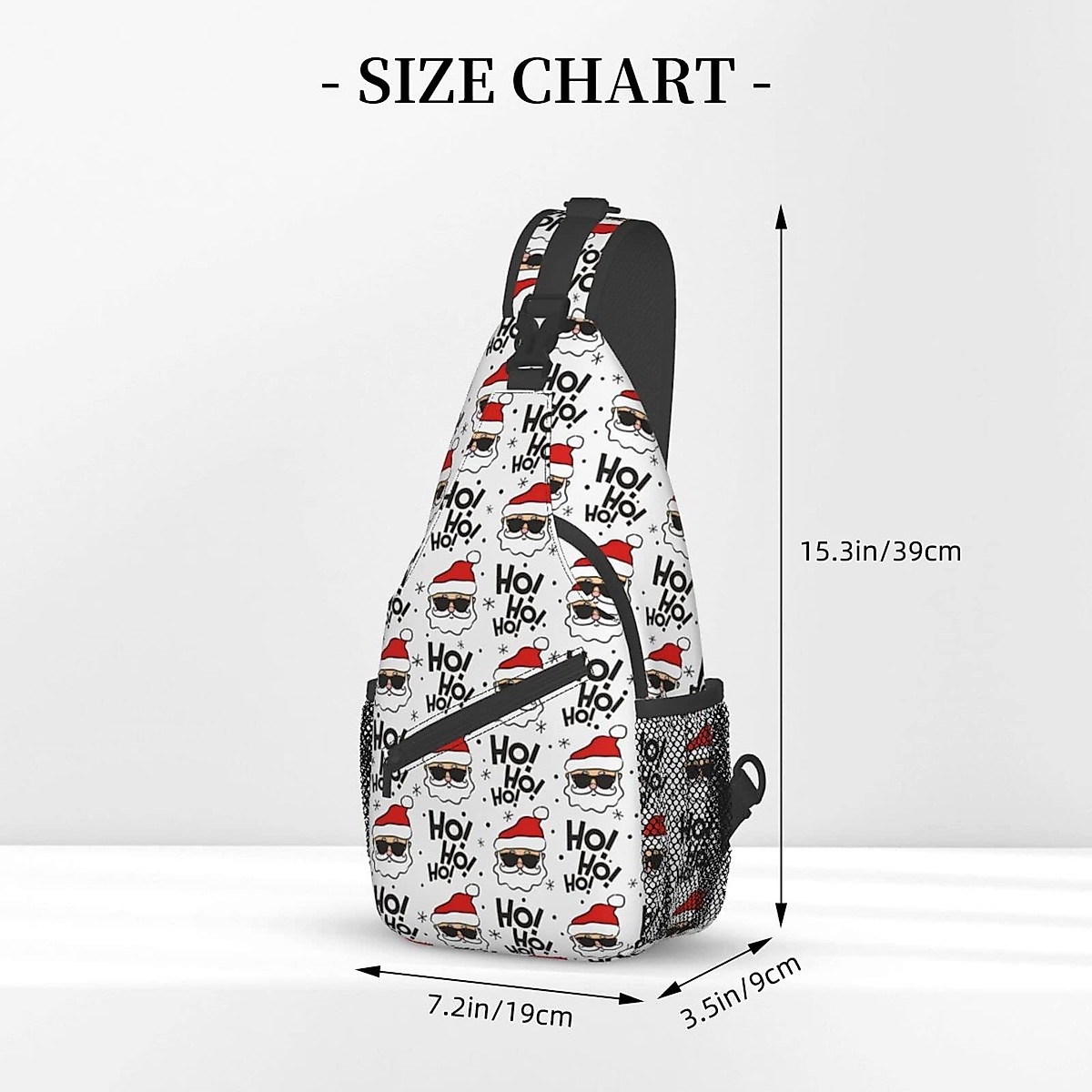 JSHXJBWR New Year Pattern With Santa Claus Ho Ho Ho Chest Bags Holiday Xmas Crossbody Sling Bag Travel Hiking Backpack Casual Shoulder Daypack For Adults Women Men