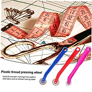 CORHAD 3pcs Marking Wheel Quilling Tool Sewing Tracing Wheel Leather Sewing Tools Cloth Tracing Wheel Fabric Serrate Tracing Wheel Cloth Spacing Wheel Toothed Cloth Wheel Round Plastic