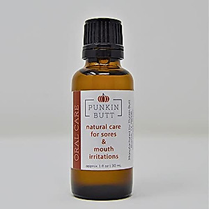 Punkin Butt Oral Care 1 oz Glass Bottle. Chamomile, Clove, Peppermint. Natural, Safe, Effective; Cruelty-Free, Vegan, use as Often as Needed.