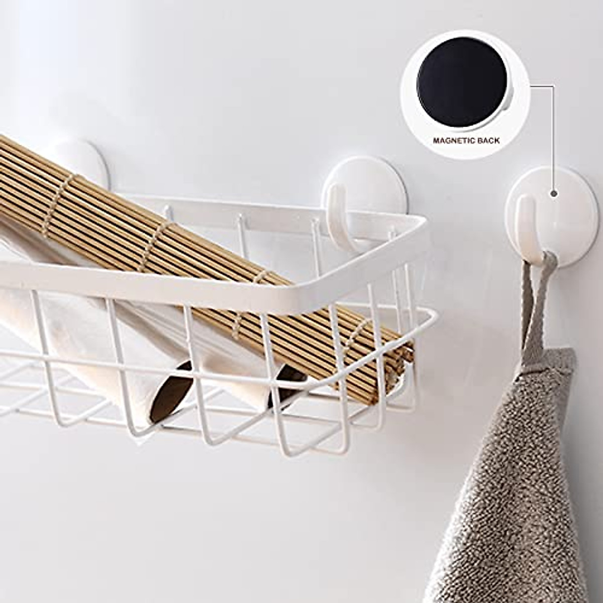 zengyisi 2pcs Magnetic Hooks for Refrigerator Kitchen Classroom, Pack of 2 Magnetic Hooks Heavy Duty, Super Strong Metal Hooks Magnetic for Storage Organization Grill Bathroom Home