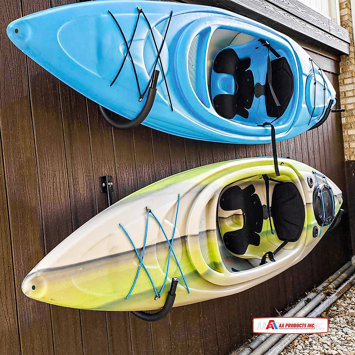 AA Products Kayak Storage Hanger Rack for Canoe Paddle Kayak Accessories Wall Mount Hanging Hooks for Indoor Outdoor, Set of 2