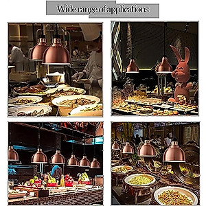 LINKANRUO 2 Pieces Professional Food Warmer, Commercial Buffet Heat Lamp, Catering Supplies, Keep Food Warm Equipment, Heat Pendant Light for Restaurant Home Cafeteria Use, Adjustable Height is 65-170