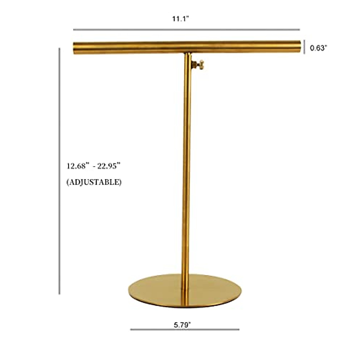 KURBAO Towel Rack T-Shape Hand Towel Stand for Bathroom, Kitchen or Vanity Towel Holder Stand, Towel Holder Standing SUS 304 Stainless Steel Height-Adjustable, Bath Hand Towel Bar Gold