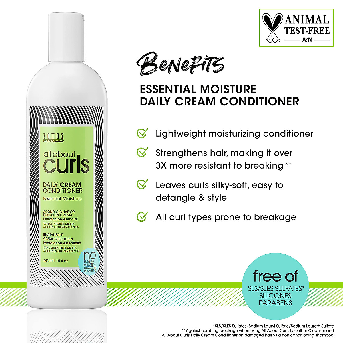 All About Curls Daily Cream Conditioner | Essential Moisture | Strengthens | 3X Resistance to Breaking | All Curly Hair Types | Cruelty Free | Sulfate Free | 32 Fl Oz