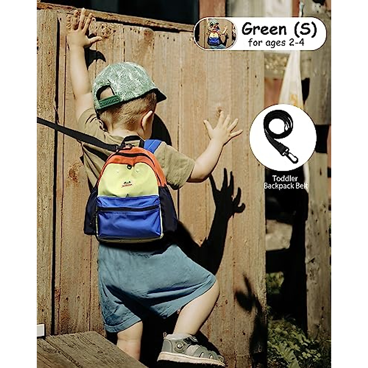 UPPACK Kids Backpack Toddler Backpack for Girls Boys School Backpack Leash for Toddlers Backpack Preschool Cute Backpack for Kids Duffle Bag 3-6 Kindergarten Backpack Small Bookbag Blue Green Small