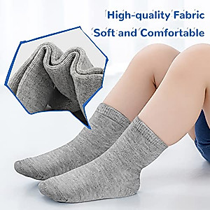 BOOPH 12 Pairs Boy Girl Athletic Crew Socks Toddler Sport Socks 4-6 Years Multi1