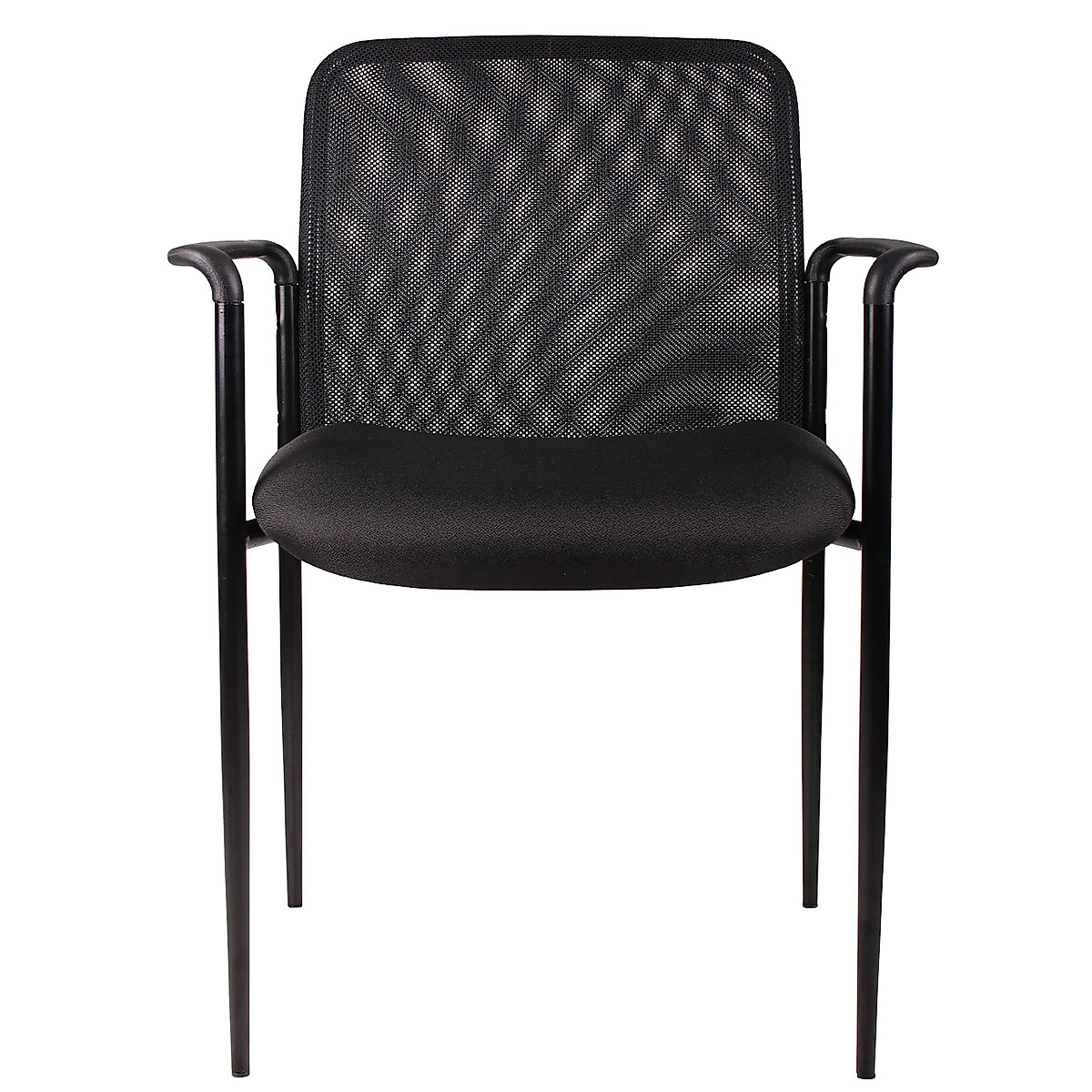 Boss Office Products Stackable Mesh Guest Chair in Black