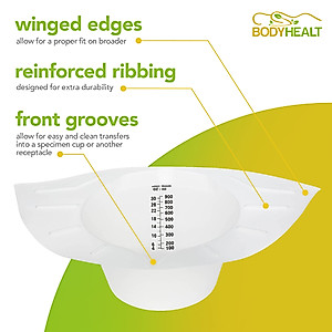 BodyHealt Graduated Specimen Collector Slant Pan Slant Collectors Capacity, Toilet Nursing Hat for Urine, Specimen Collector Urine with Durable Materials, (01 Pack)