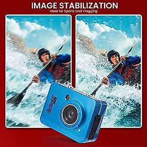 Gear Pro Sports Action Camera - HD 1080P Mini Camcorder w/ 12 MP Cam, 2.4" Touch Screen USB SD Card HDMI, Battery - Waterproof Case, USB Cable, Wireless Remote Control, Mount - Pyle GDV285BL (Blue)
