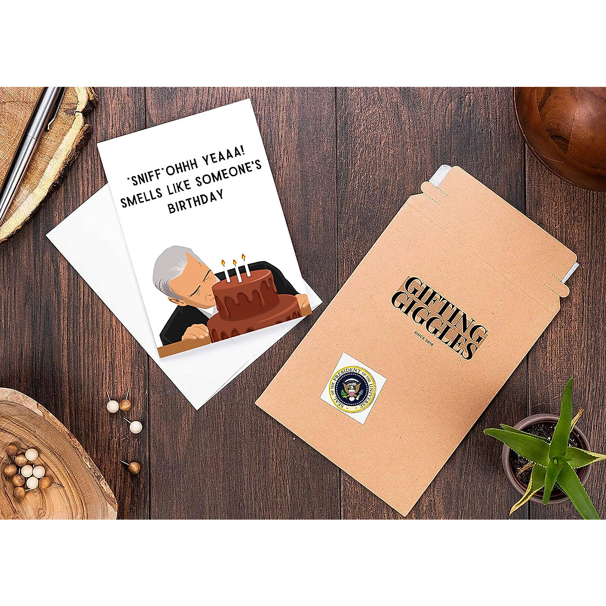 GIFTING GIGGLES Funny Joe Biden Birthday Card | Political Birthday Cards | Great President Gag Gift for 30th 40th 50th 60th 70th 80th 90th | Comes with Presidential Seal - MADE IN USA