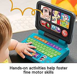 Fisher-Price Laugh & Learn Baby to Toddler Toy Let’S Connect Laptop Pretend Computer with Smart Stages for Ages 6+ Months