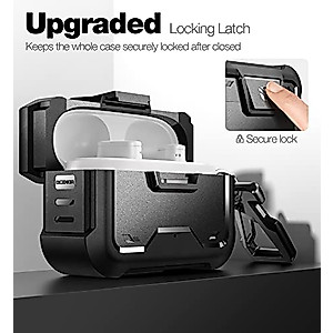 Dexnor Case for Beats Studio Buds 2021/Buds + 2023, Shockproof Protective Cover with Keychain[LED Visible] [Supports Wireless Charging] Full Body Skin for for Beats Studio Buds Women Men-Black