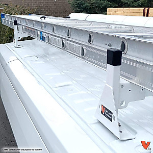 Vantech Low Profile 2-Bar Ladder Rack Ford Transit (Cargo) 2015-On 54" Bars Steel White