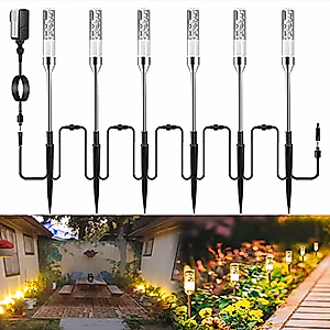 GreenClick Extendable 6 Pack LED Path Lights Super Bright 570 Lumen Garden Lights Warm White 4.8W 12V Landscape Lighting Waterproof Acrylic Bubble Outdoor Pathway Lights for Yard Patio Walkway, 2700K