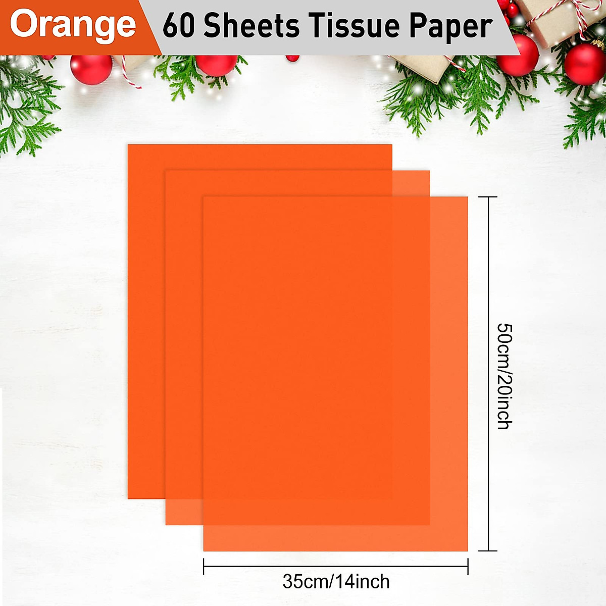 NEBURORA 60 Sheets Orange Tissue Paper Bundles 120 Sheets Brown Tissue Paper for Gift Wrap Art Crafts DIY Birthday Fall Thanksgiving Christmas Halloween Wedding Decor