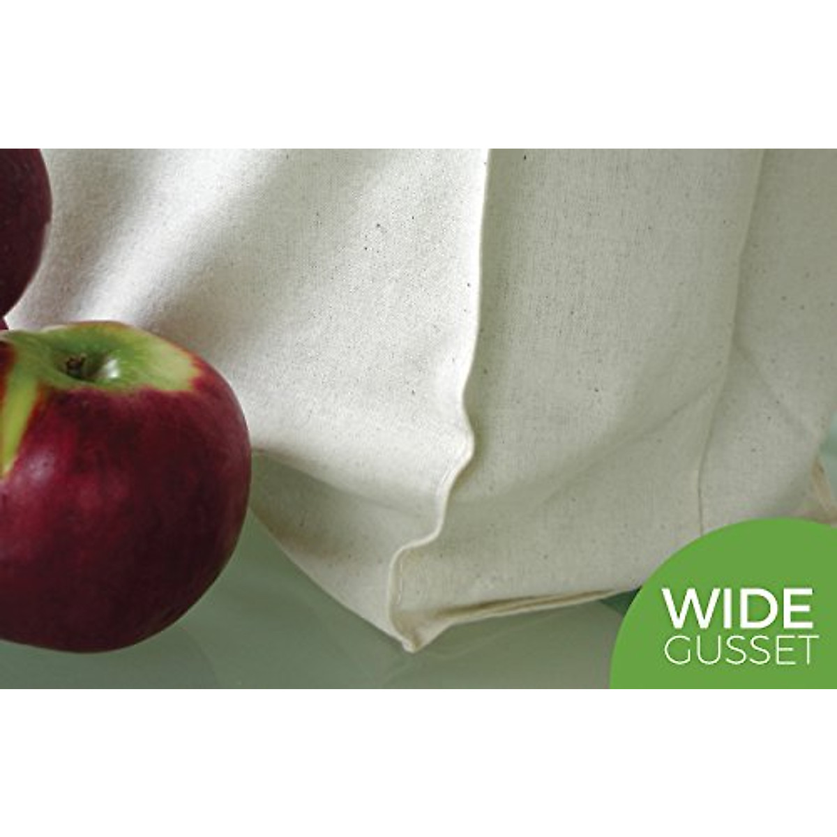 3 Pack Natural Cotton Canvas Compostable Grocery Totes, 12.5"x 13.5"x 6"